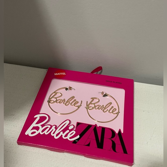 Zara | Jewelry | Zara Barbie The Movie Mattel Hoop Earrings | Poshmark